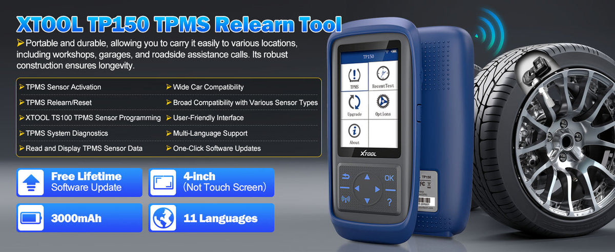 Complete TPMS Service with XTOOL TP150 and TS100 Sensor – Xtool ...