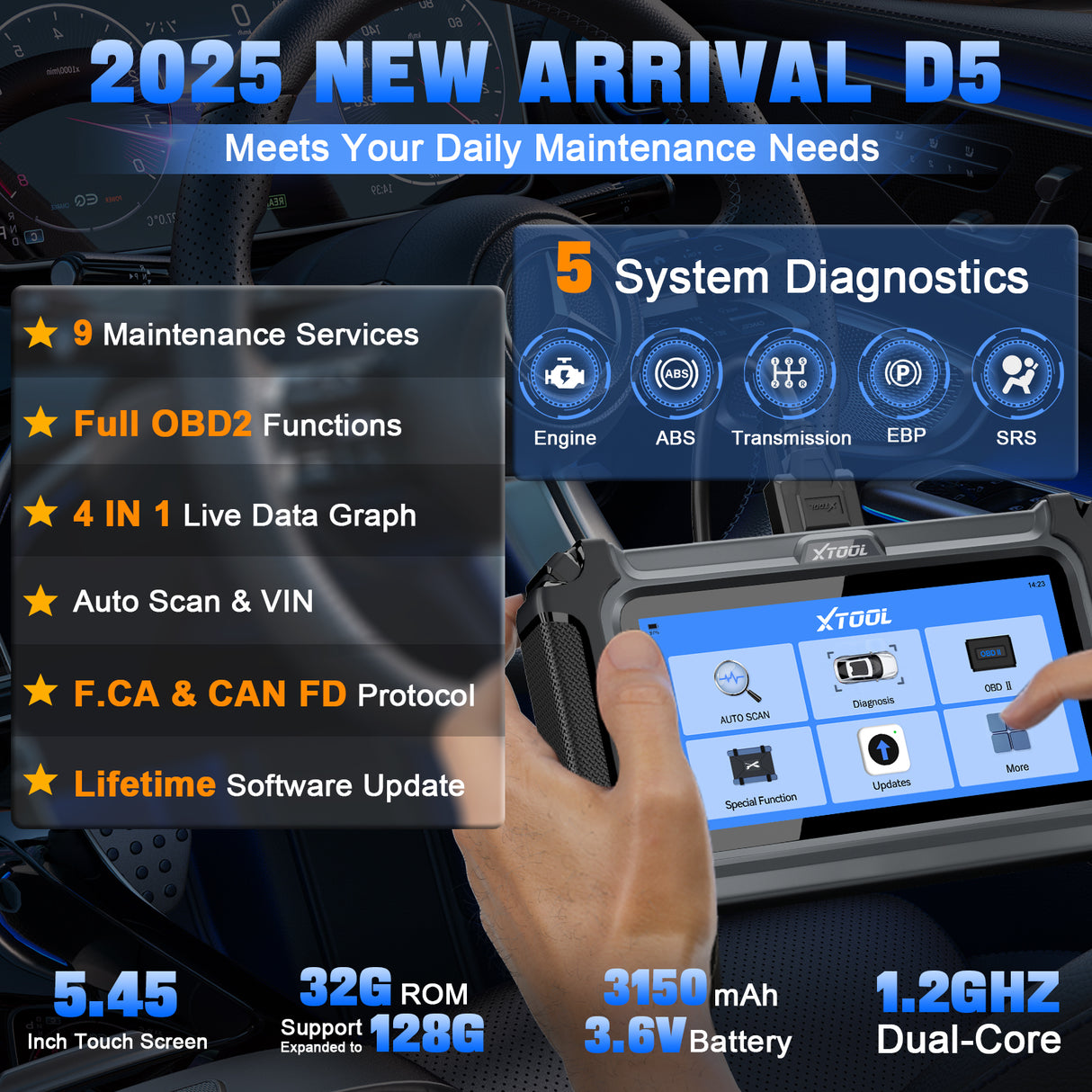 XTOOL D5 OBD2 Scanner Car Diagnostic Tool – Xtool Official Car ...