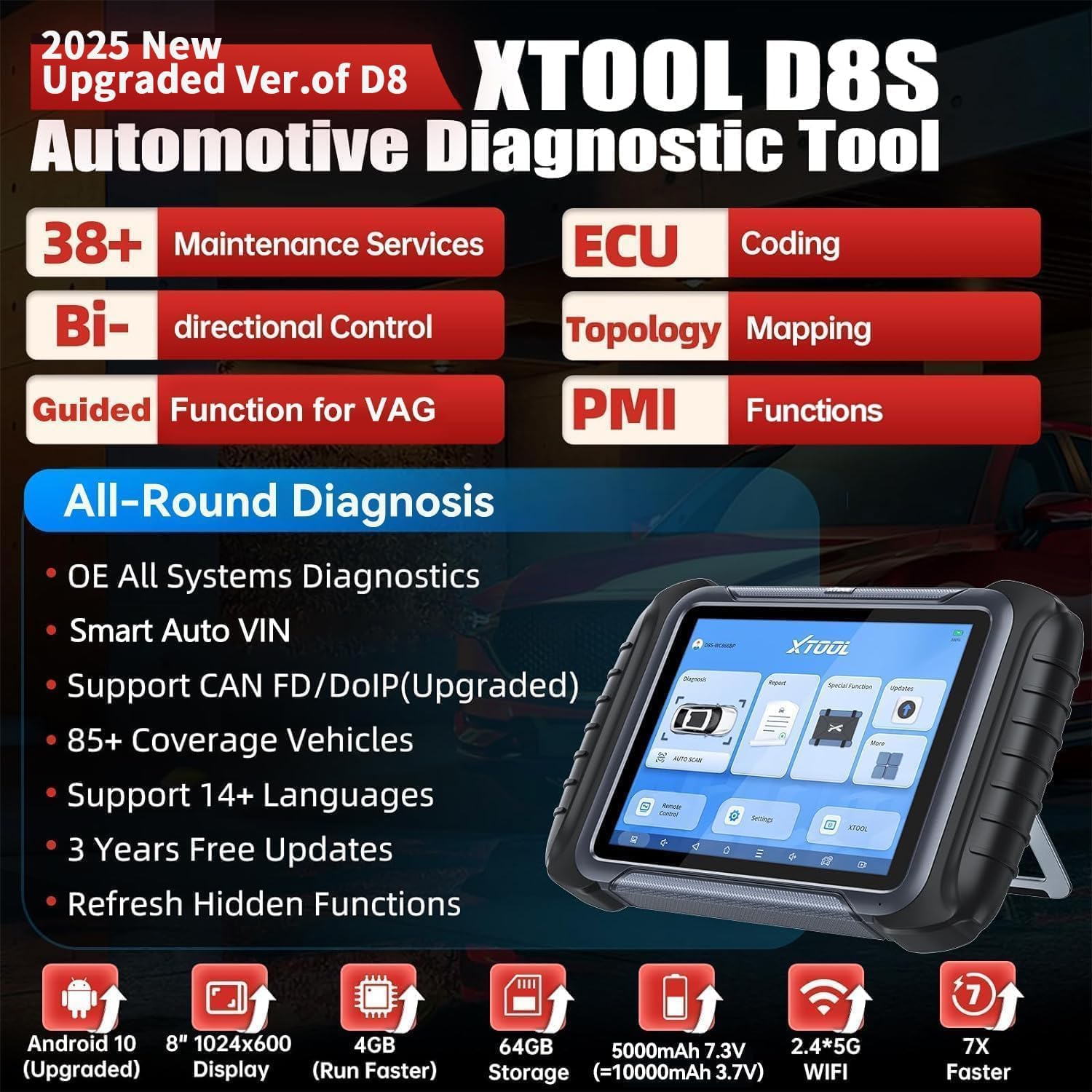 XTOOL D8S OBD2 Scanner Bidirectional Scan Tool – Xtool Official Car ...