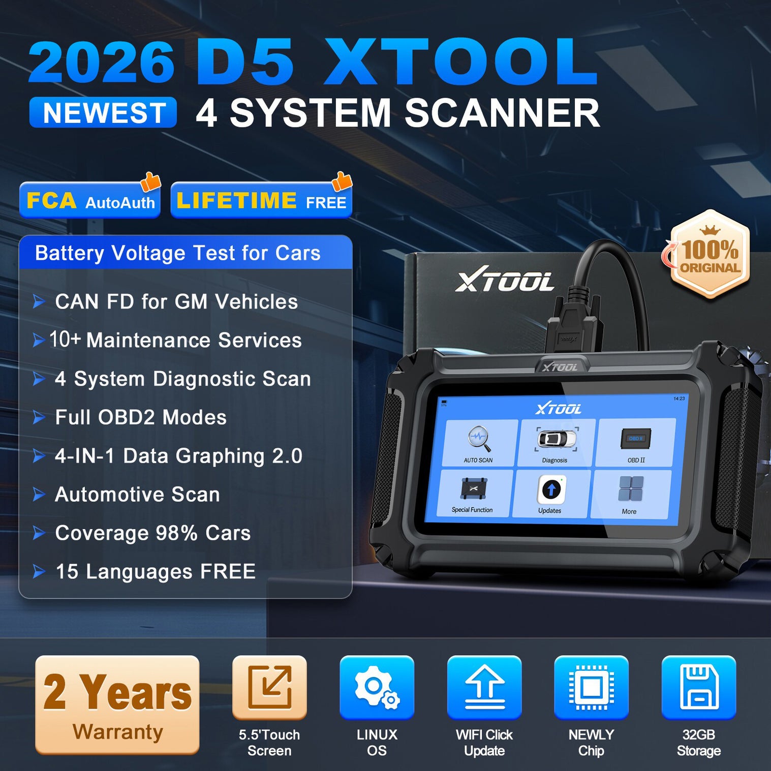 XTOOL D5 OBD2 Scanner Car Diagnostic Tool – Xtool Official Car ...