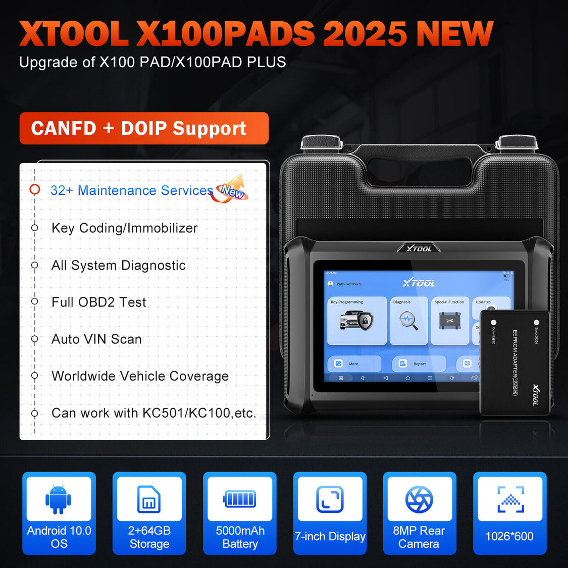 XTOOL X100 PADS Professional IMMO and Vehicle Diagnostic Tool – Xtool Official Car Diagnostic ...