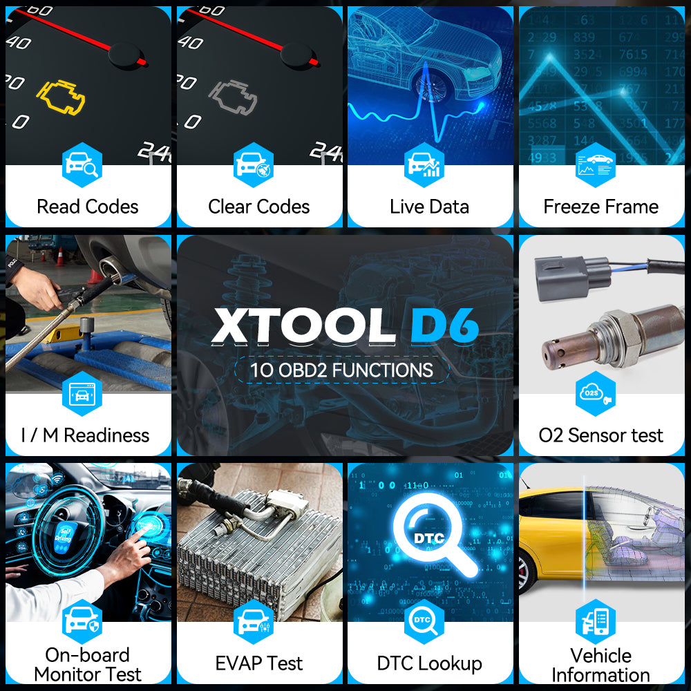 XTOOL D6 Vehicle Diagnostic Tool OBD2 Scanner – Xtool Official Car ...