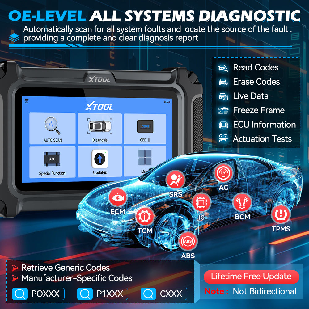 XTOOL D6 Vehicle Diagnostic Tool OBD2 Scanner – Xtool Official Car ...