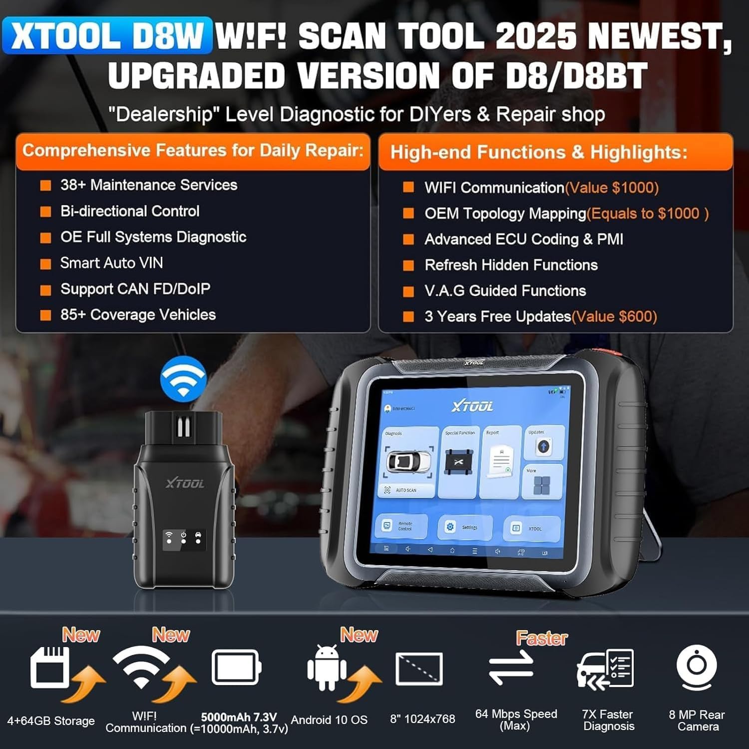 Xtool D8w Obd2 Scanner Bidirectional Scan Tool With Topology Mapping Xtool Official Car