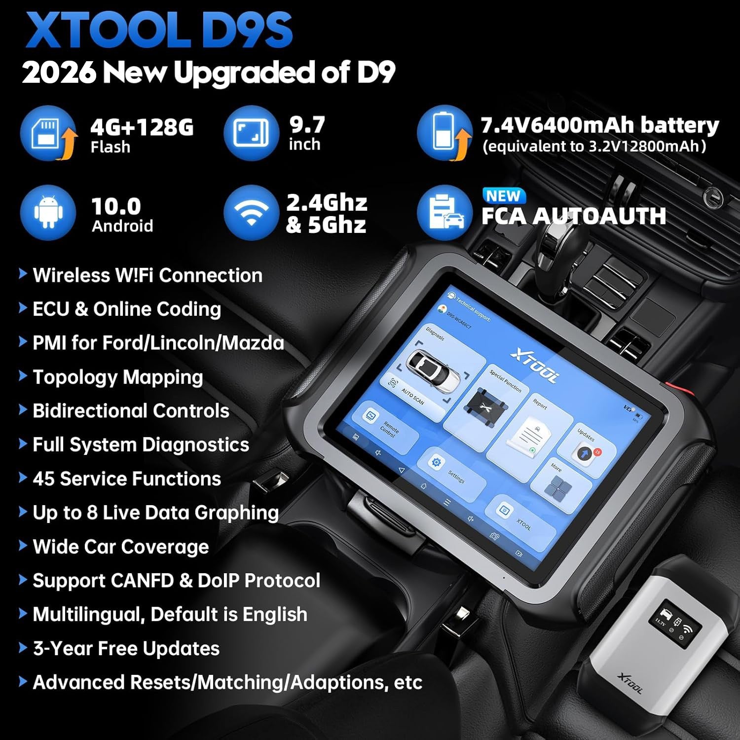 XTOOL D9S Automotive OBD2 Scanner Diagnostic Tool – Xtool Official Car ...