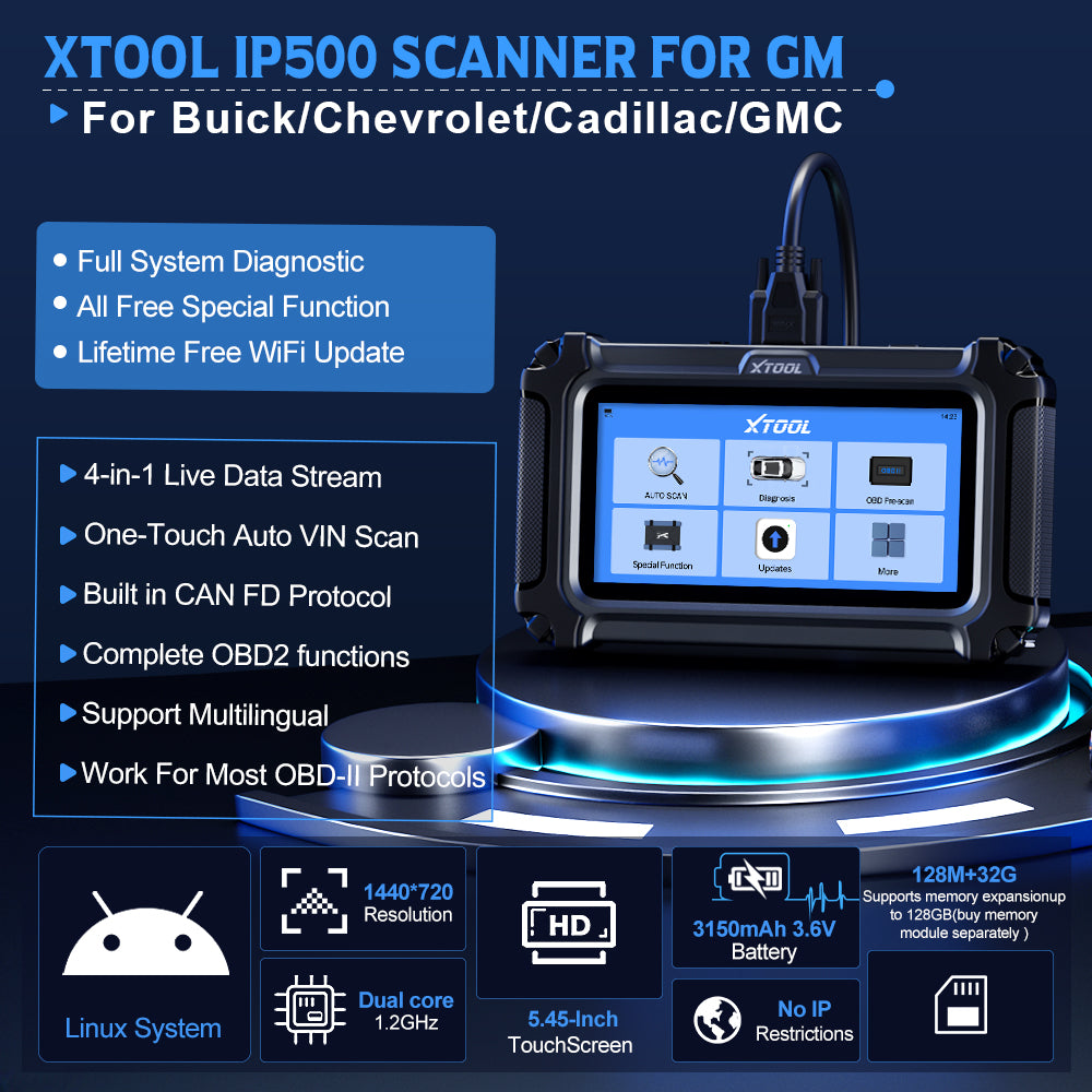 XTOOL IP500-BCC For GM/Buick/Chevrolet/Cadillac – Xtool Official Car ...