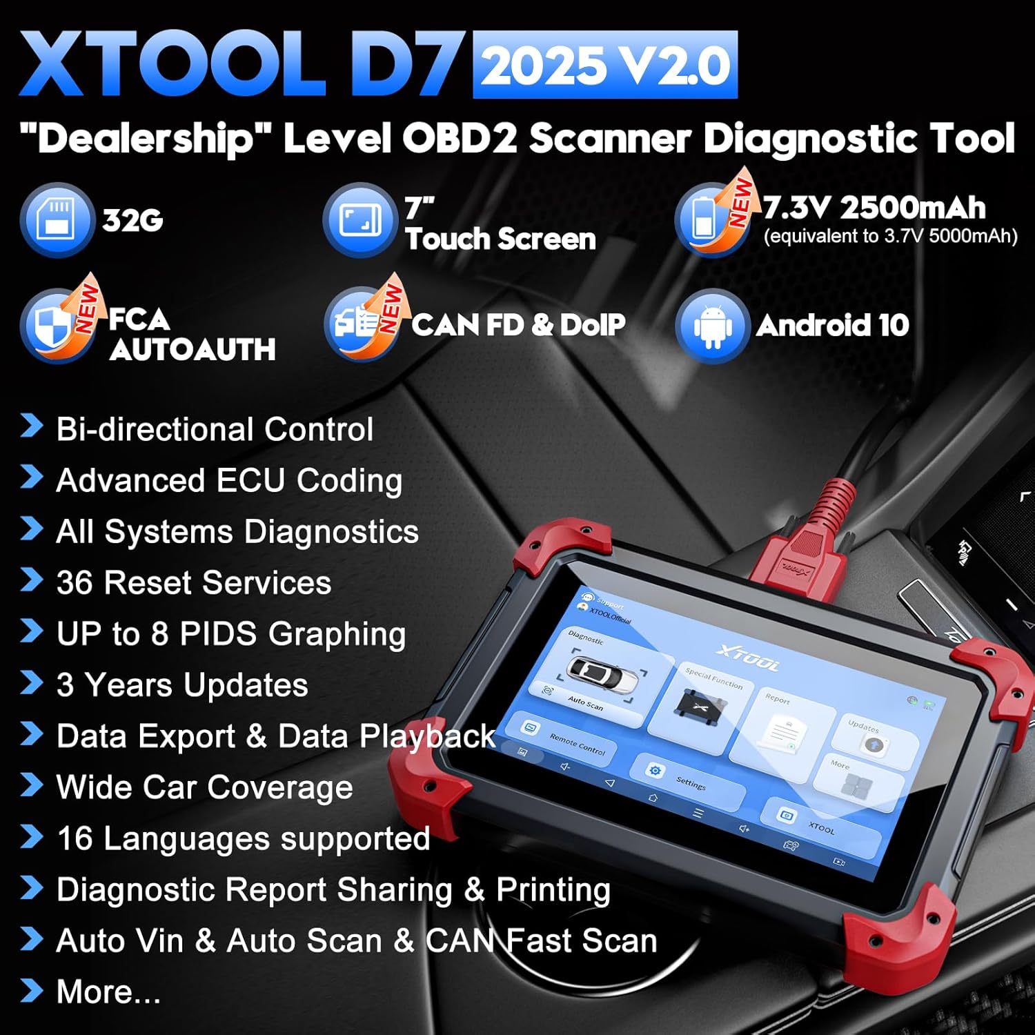 XTOOL D7 V2.0 Bidirectional OBD2 Scanner Diagnostic Tool – Xtool ...